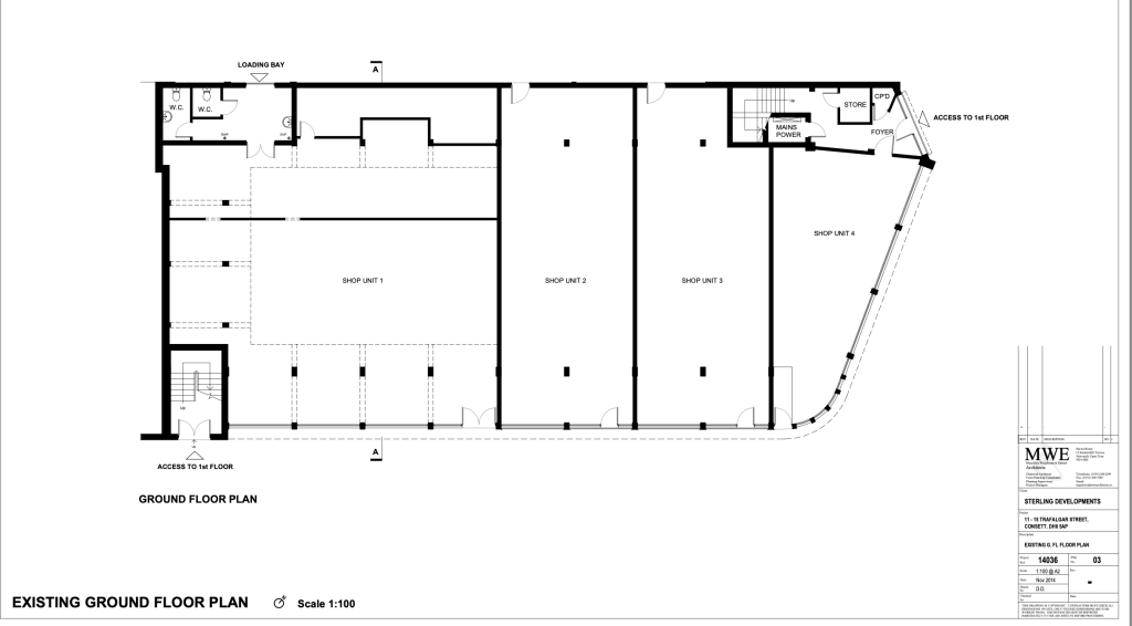Architectural floor plan of an existing ground floor on Trafalgar ...